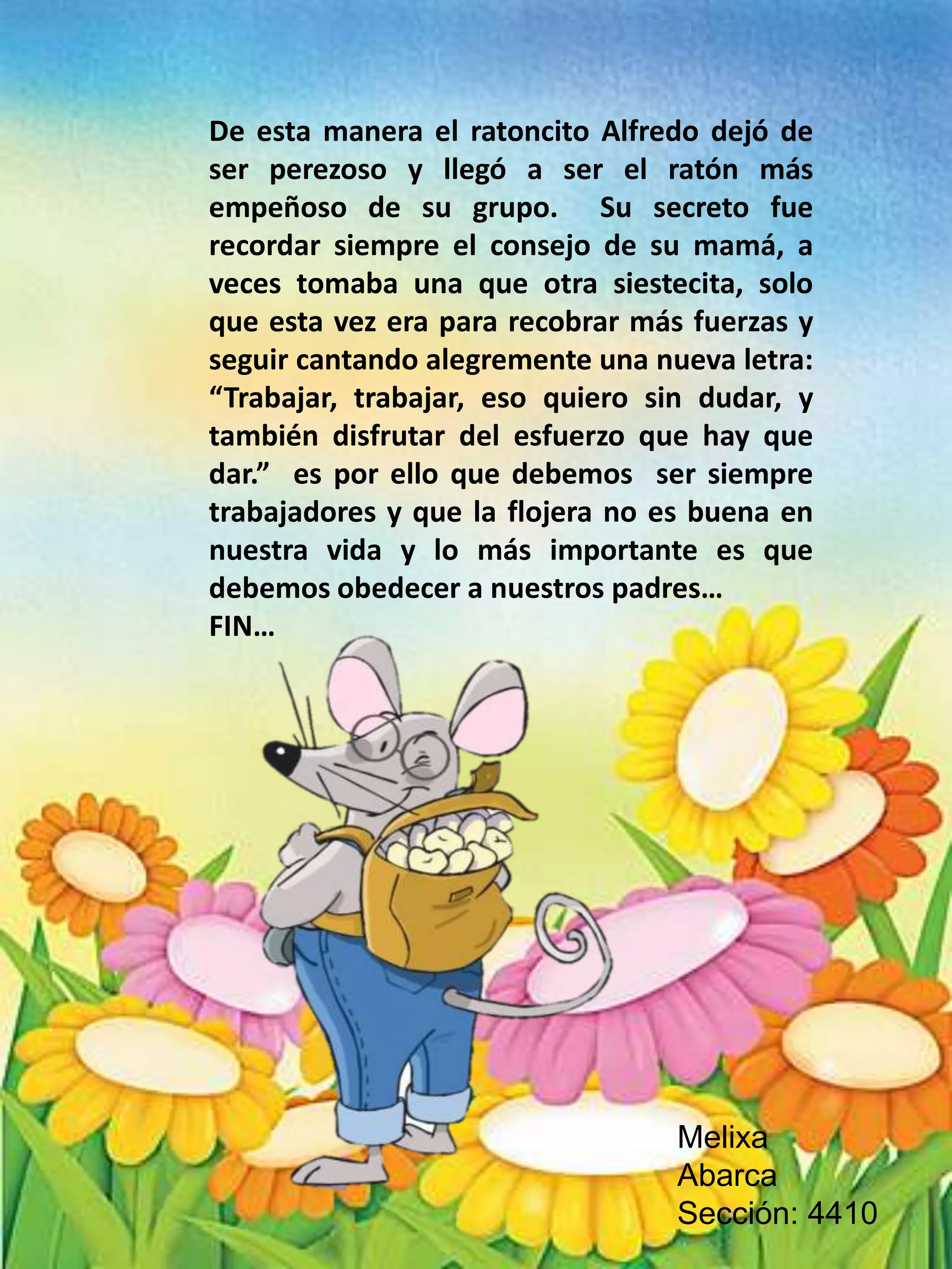 cuento infantil "El ratoncito dormilon" | PPTX