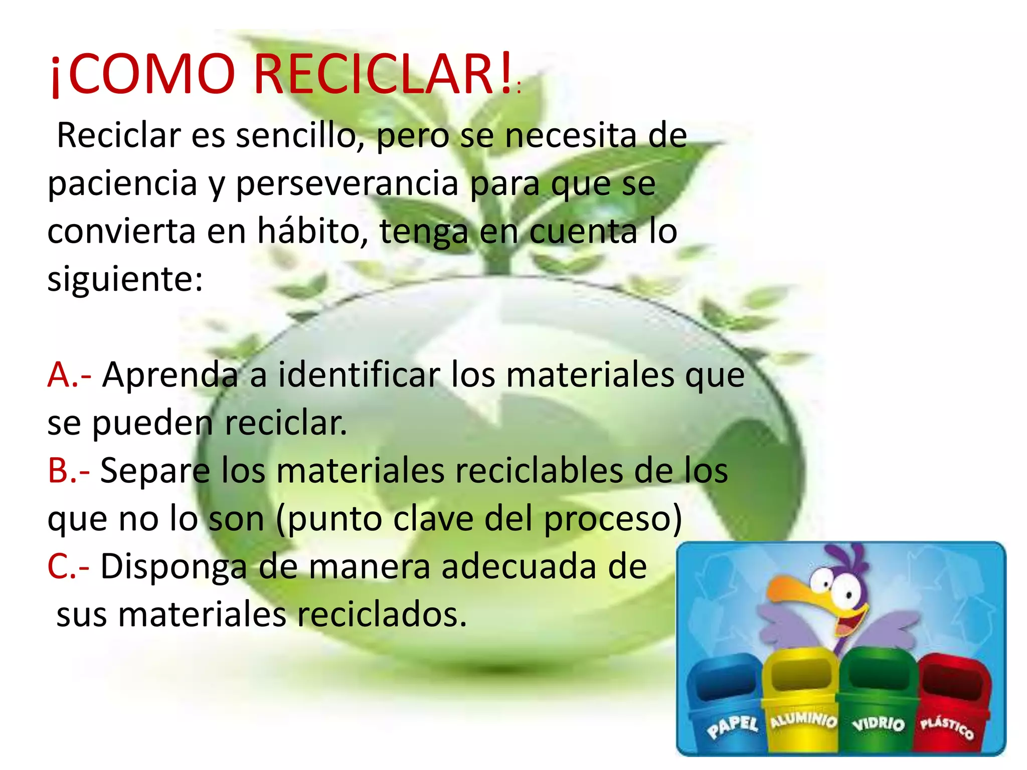 El reciclaje diapositivas | PPTX