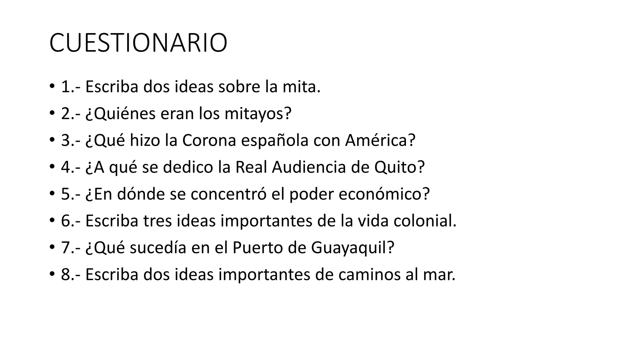 El regimen colonial | PPT