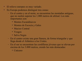El relieve de los continentes :) | PPT