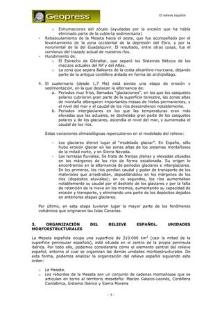 El relieve español peninsular. Unidades morfoestructurales | PDF