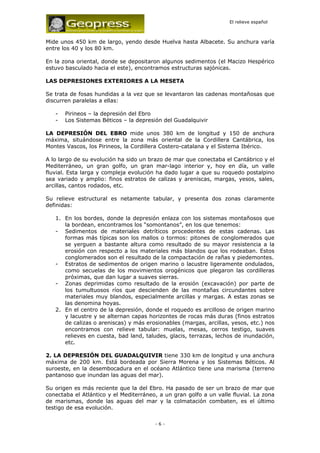 El relieve español peninsular. Unidades morfoestructurales | PDF