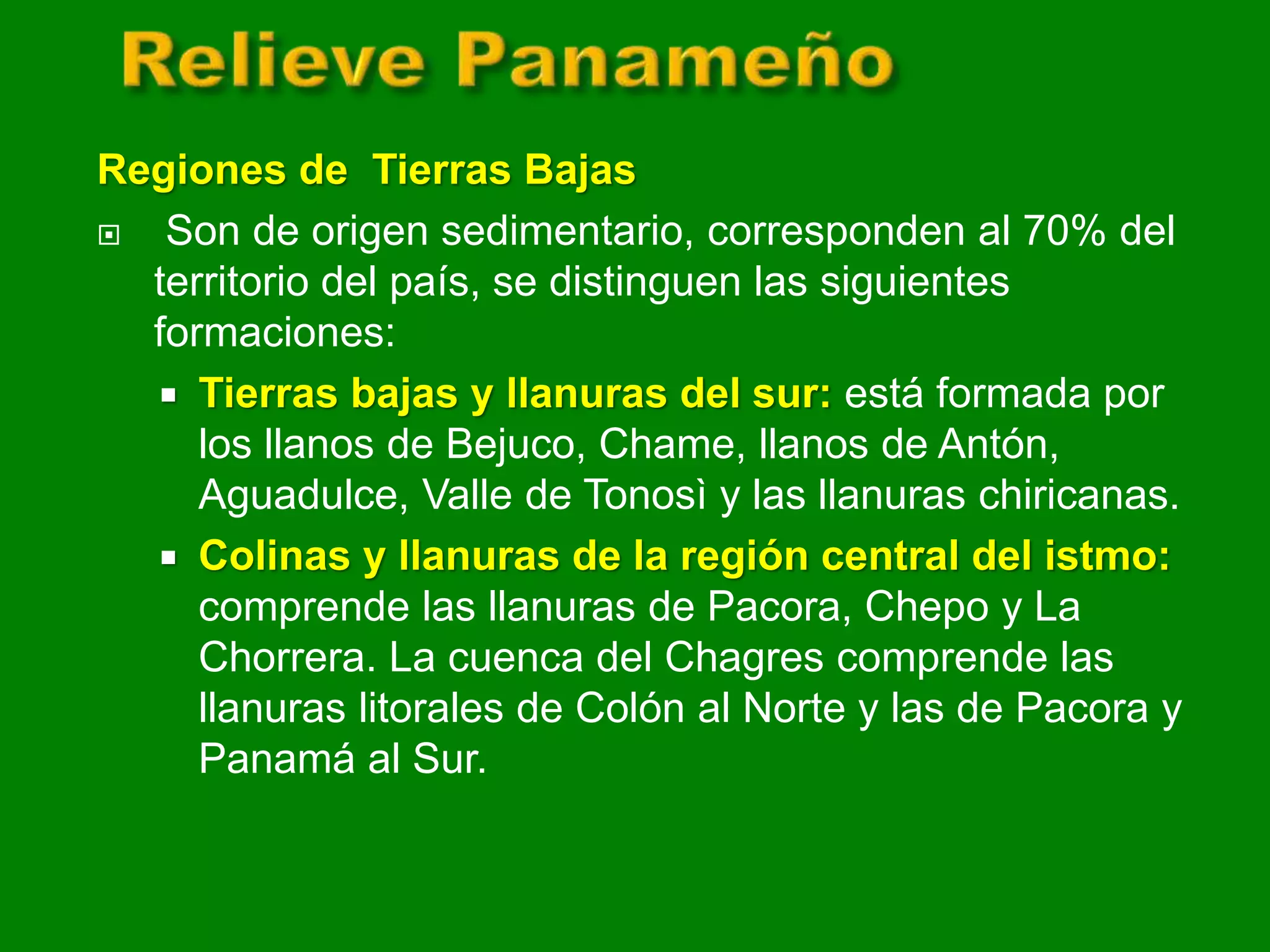 El relieve panameño | PPTX