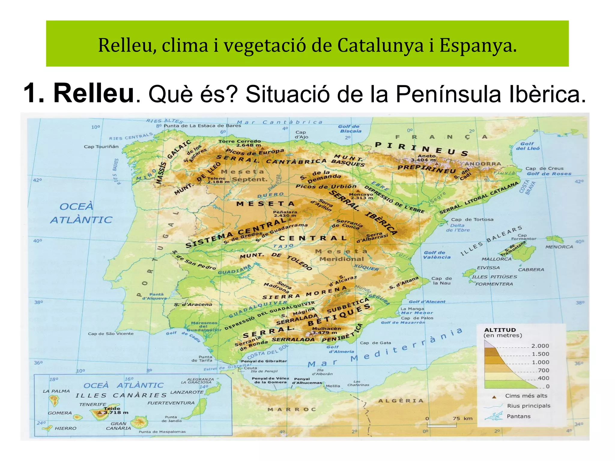 El relleu de la Península Ibèrica. | PPT