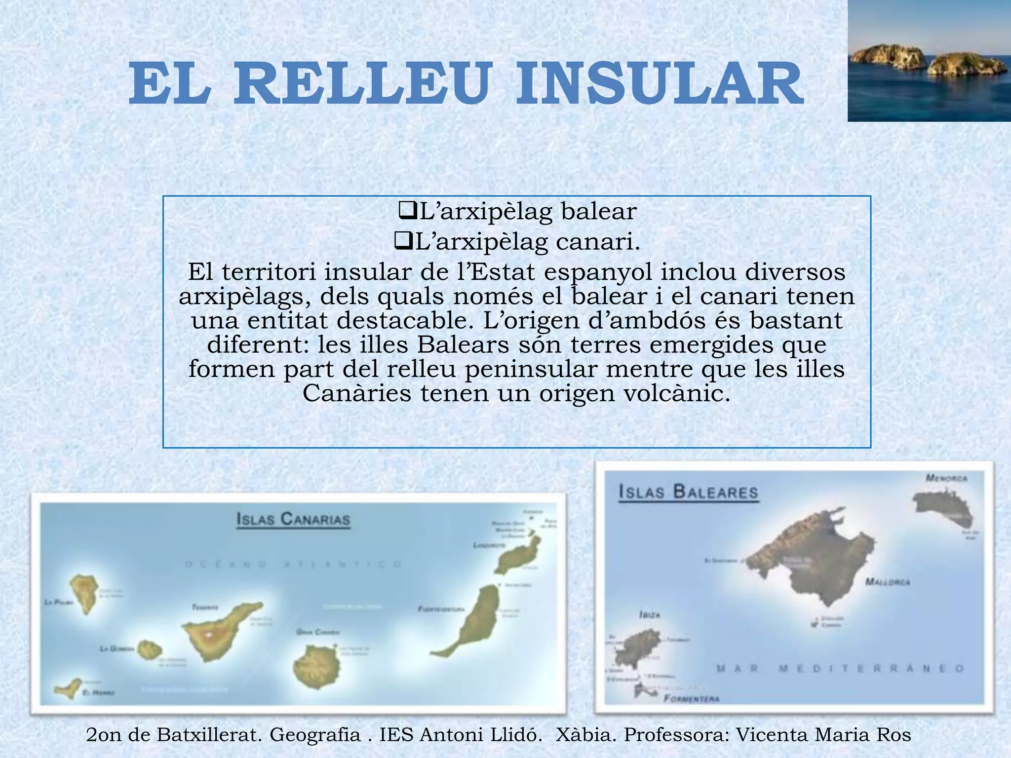 El relleu insular | PPTX