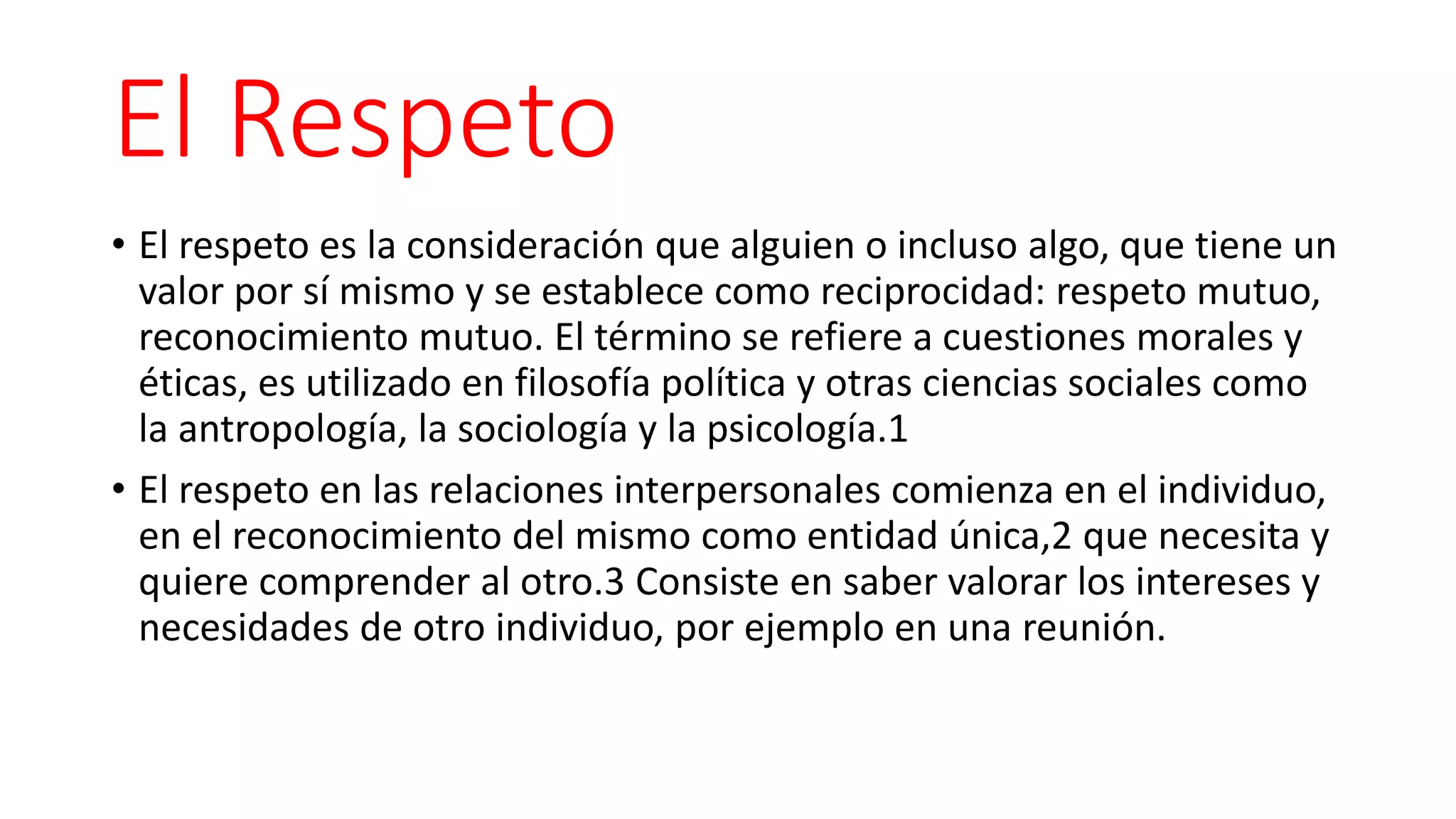 El respeto | PPTX