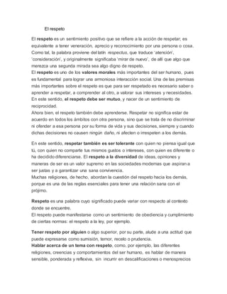 El respeto | DOCX