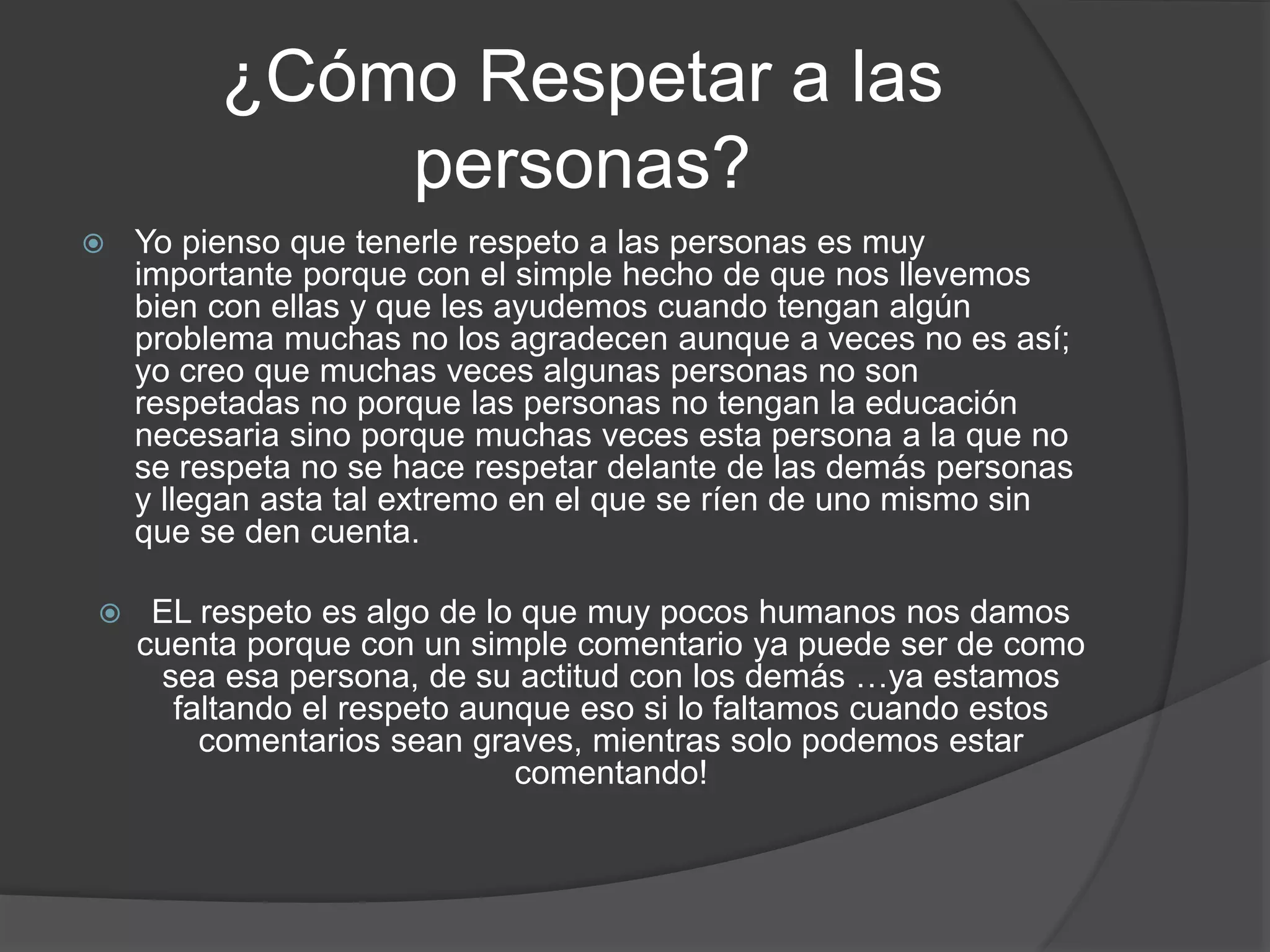 El respeto | PPT