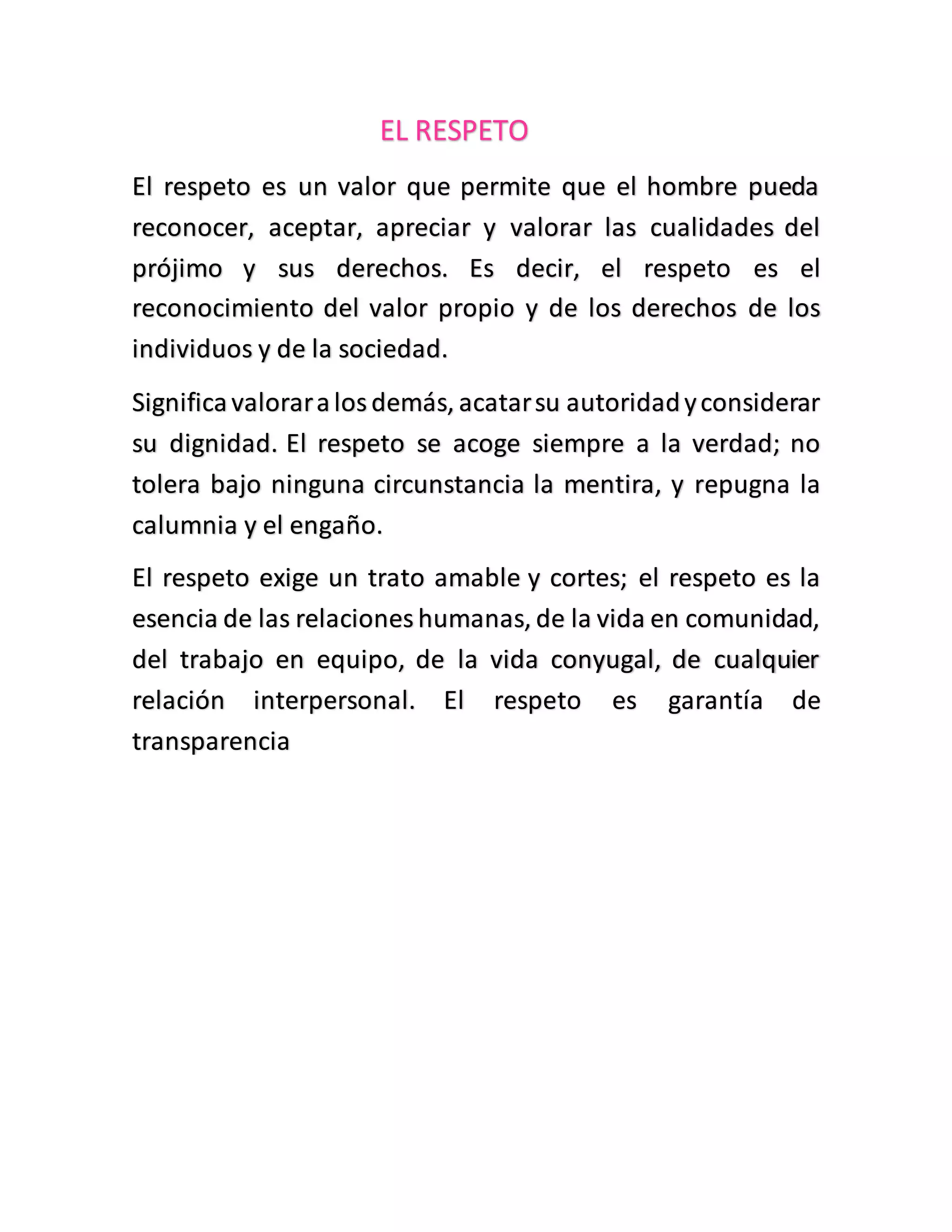El respeto | PDF