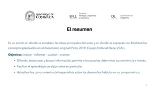 Técnicas para construir un resumen: definición | PDF