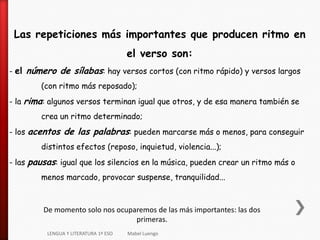 El ritmo en el verso | PPTX