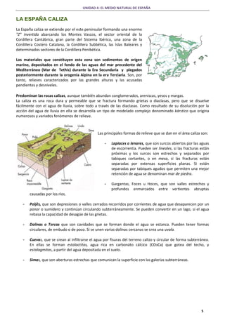 El roquedo peninsular y los tipos de relieve | PDF