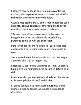 El ruiseñor y la rosa - Pelichero. | DOCX