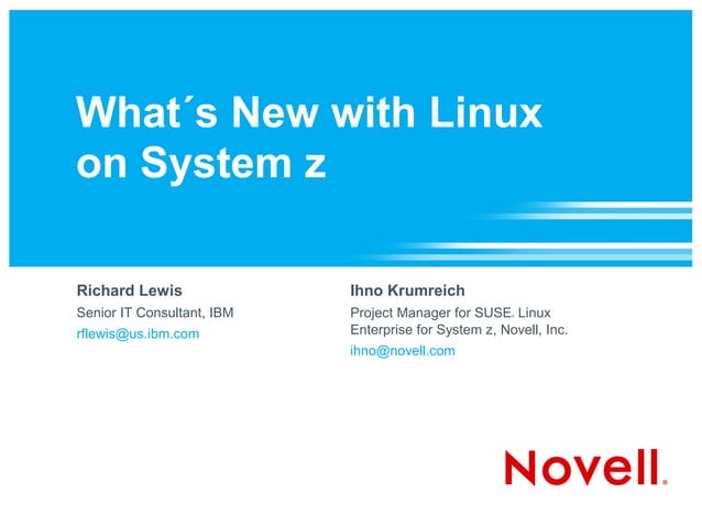 What's New with Linux on System z | PDF