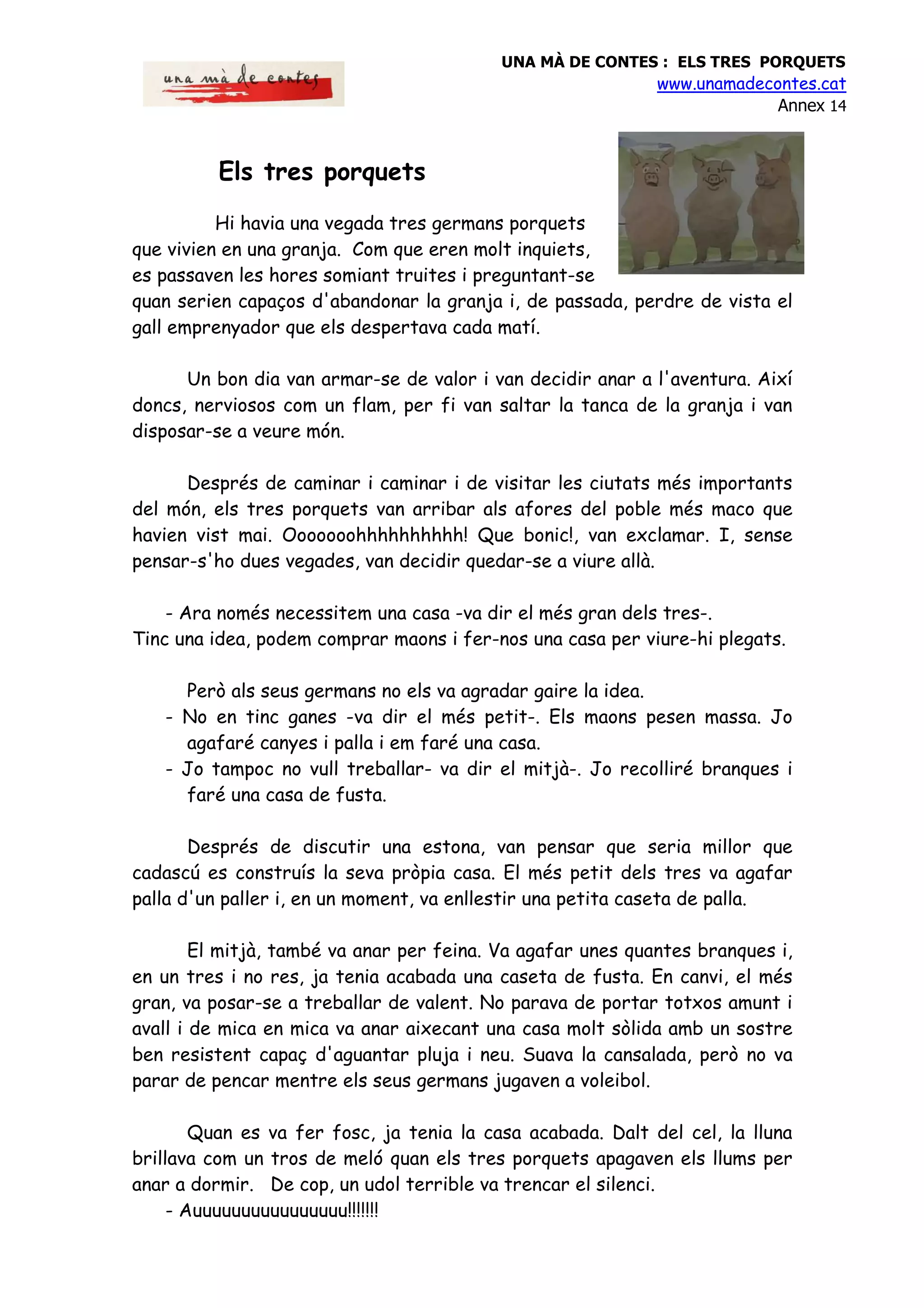 Els 3 porquets annex 14 | PDF