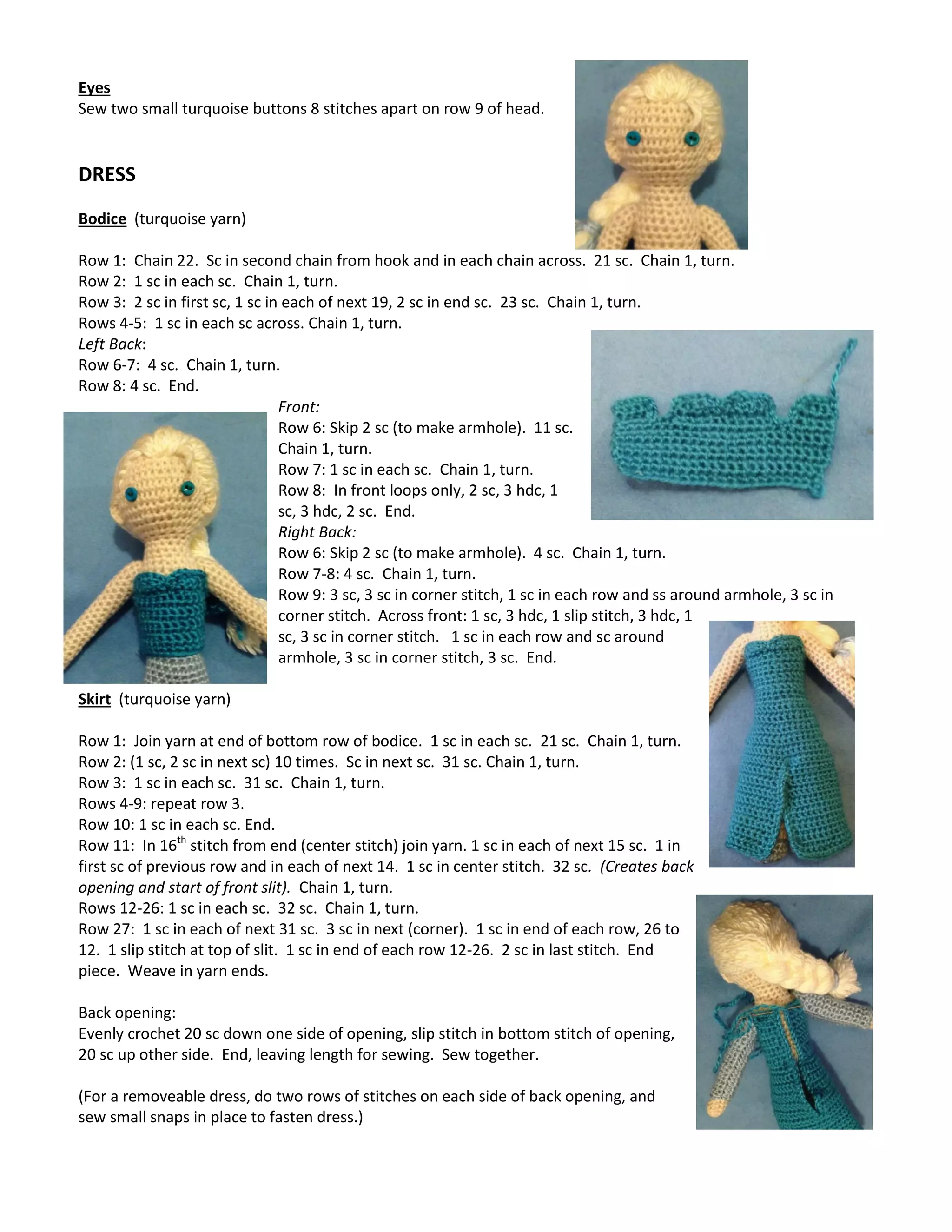 Frozen. Elsa crocheted doll pattern | PDF