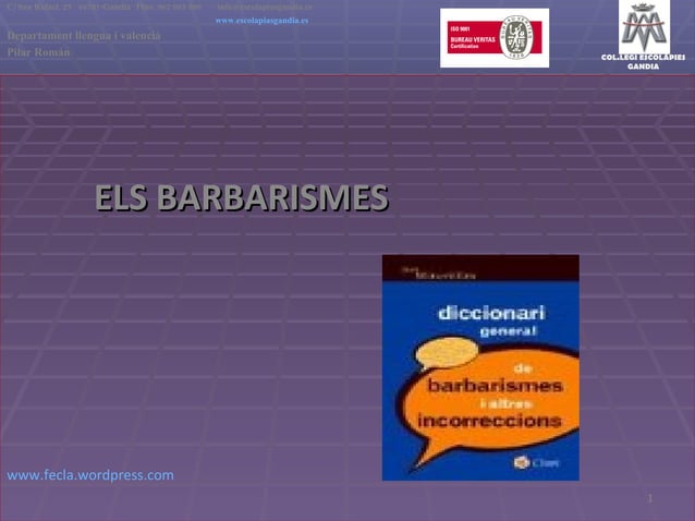 Els Barbarismes | PPT