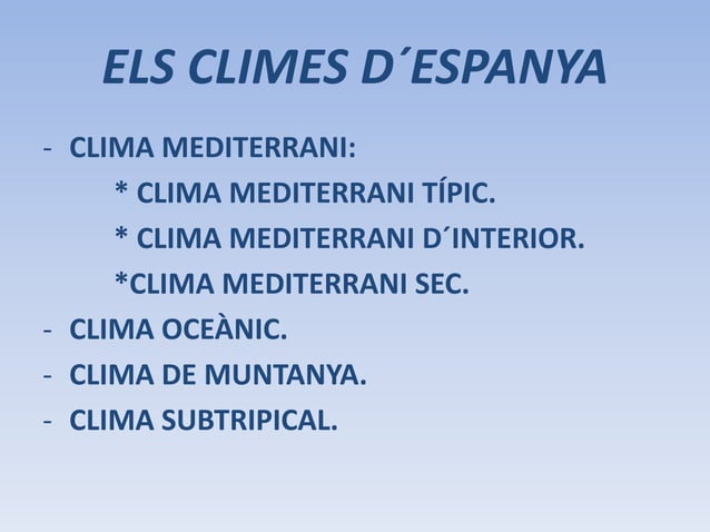 Els climes d´espanya | PPT