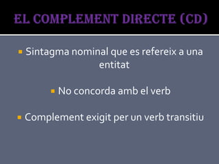 Els complements verbals | PPTX