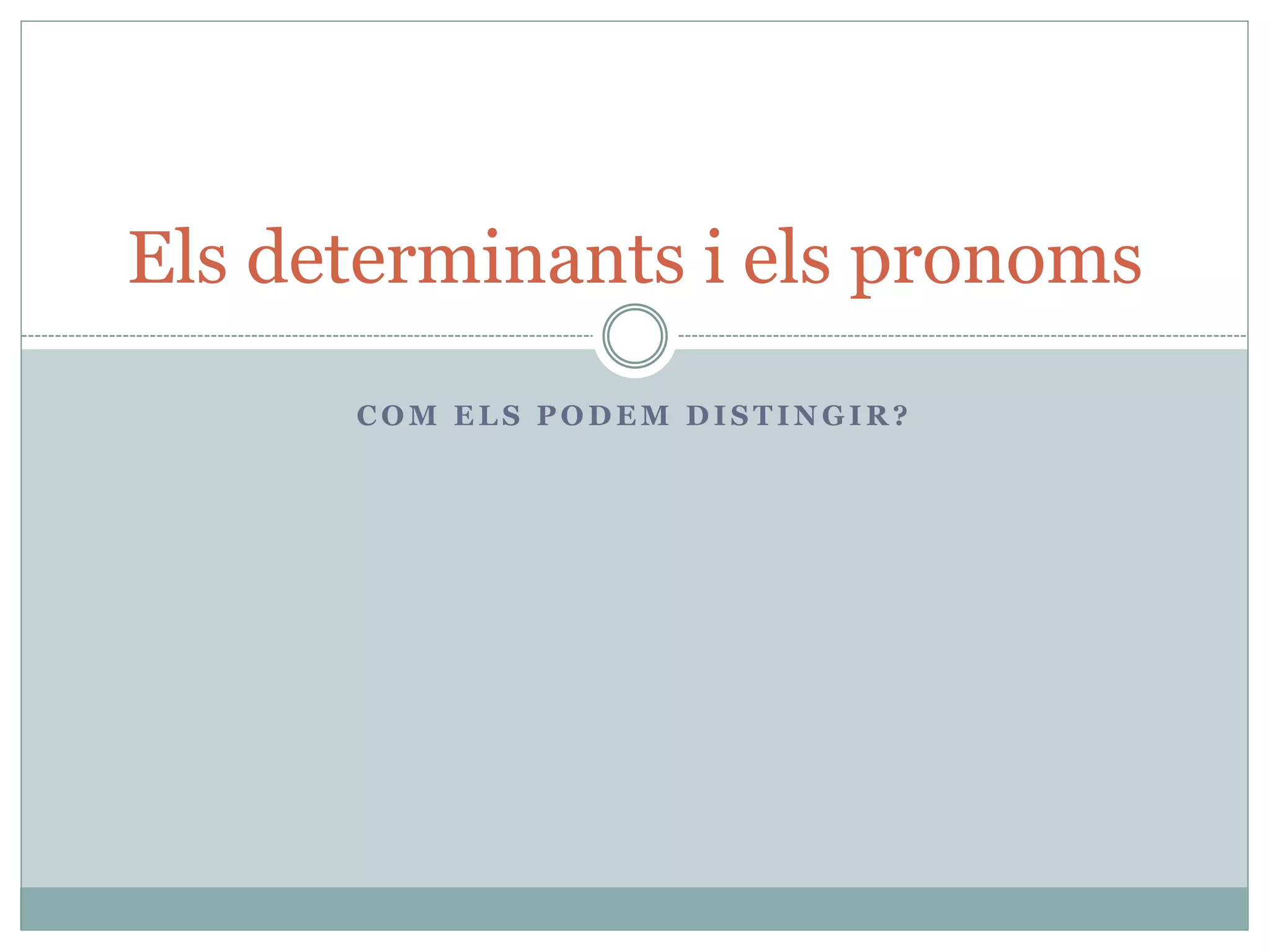 Els determinants i els pronoms | PPT