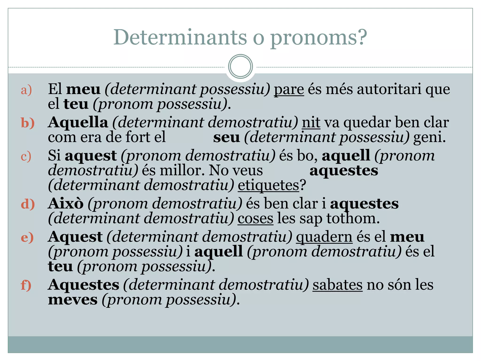 Els determinants i els pronoms | PPT