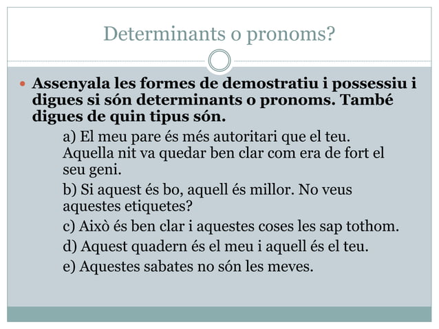 Els determinants i els pronoms | PPT