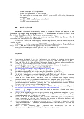 MOOC's Anatomy. Microblogging as the MOOC's Control Center | PDF