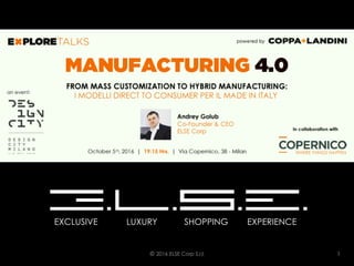 ELSE TALKS INDUSTRY 4.0 | PPT