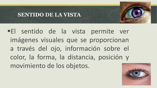 El sentido de la vista (ojo) | PPTX