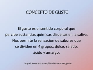 El sentido del gusto | PPTX