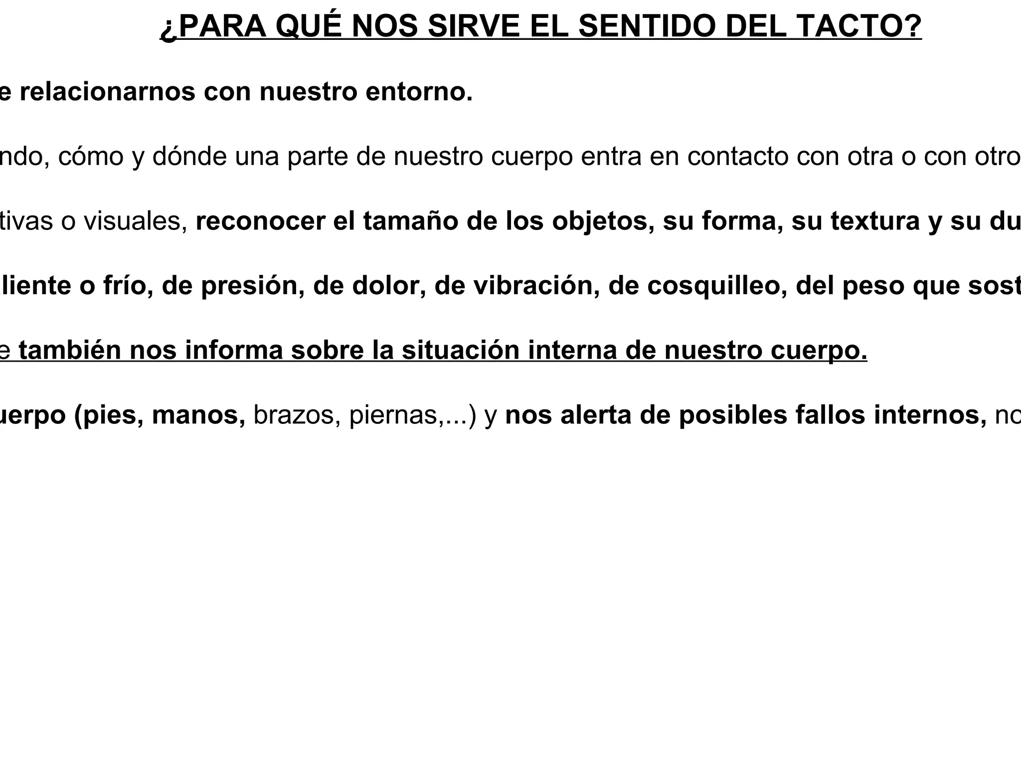 El Sentido Del Tacto Ppt