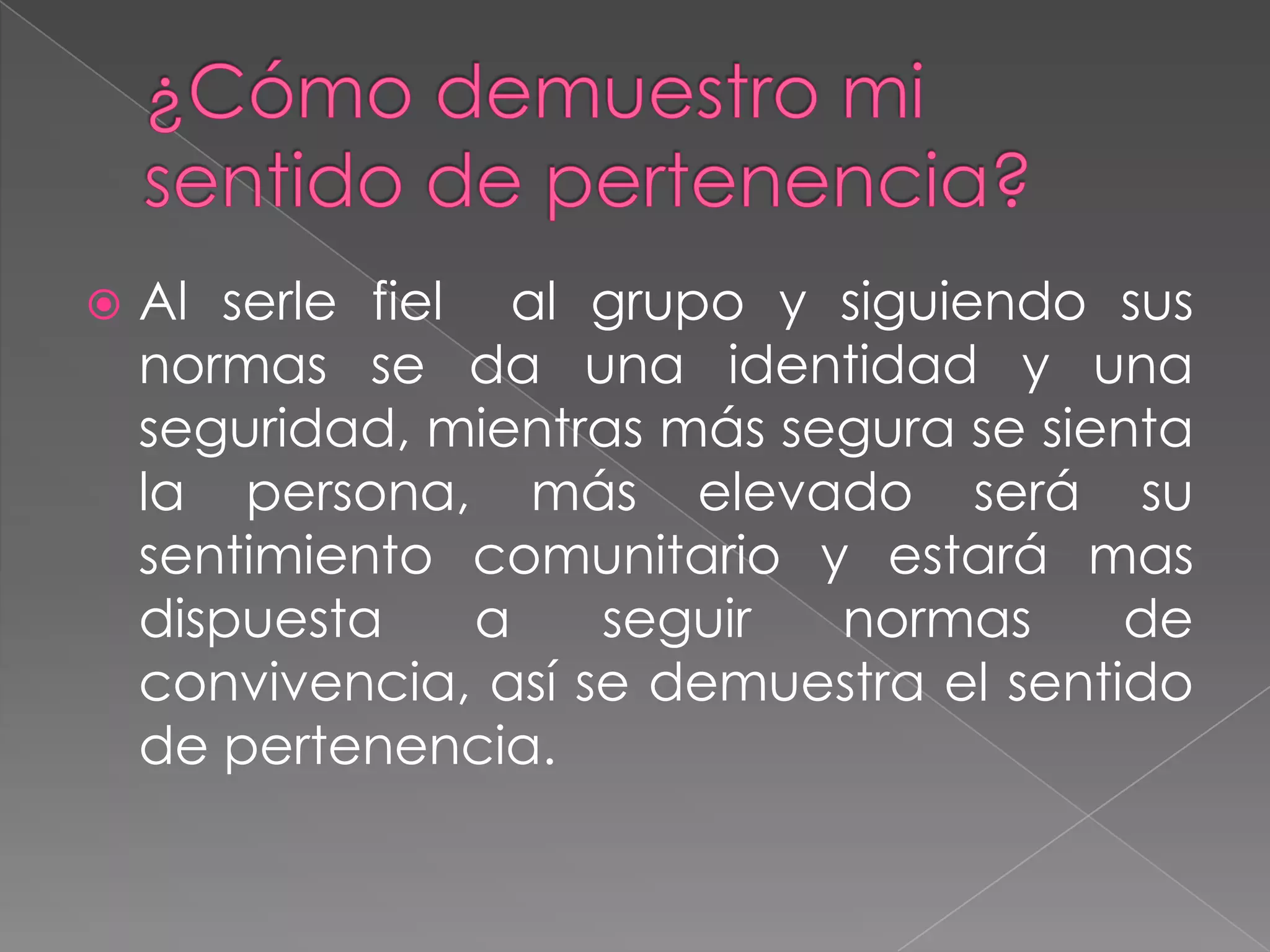 El sentido de pertenencia | PPTX