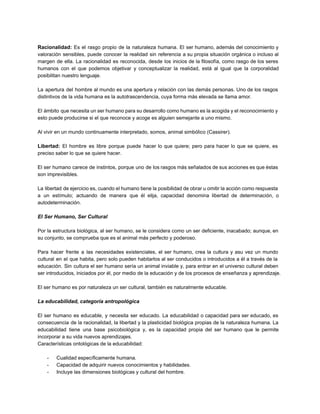 El ser humano, protagonista de la educación | PDF