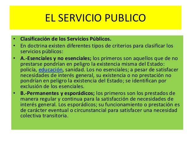 El servicio publico