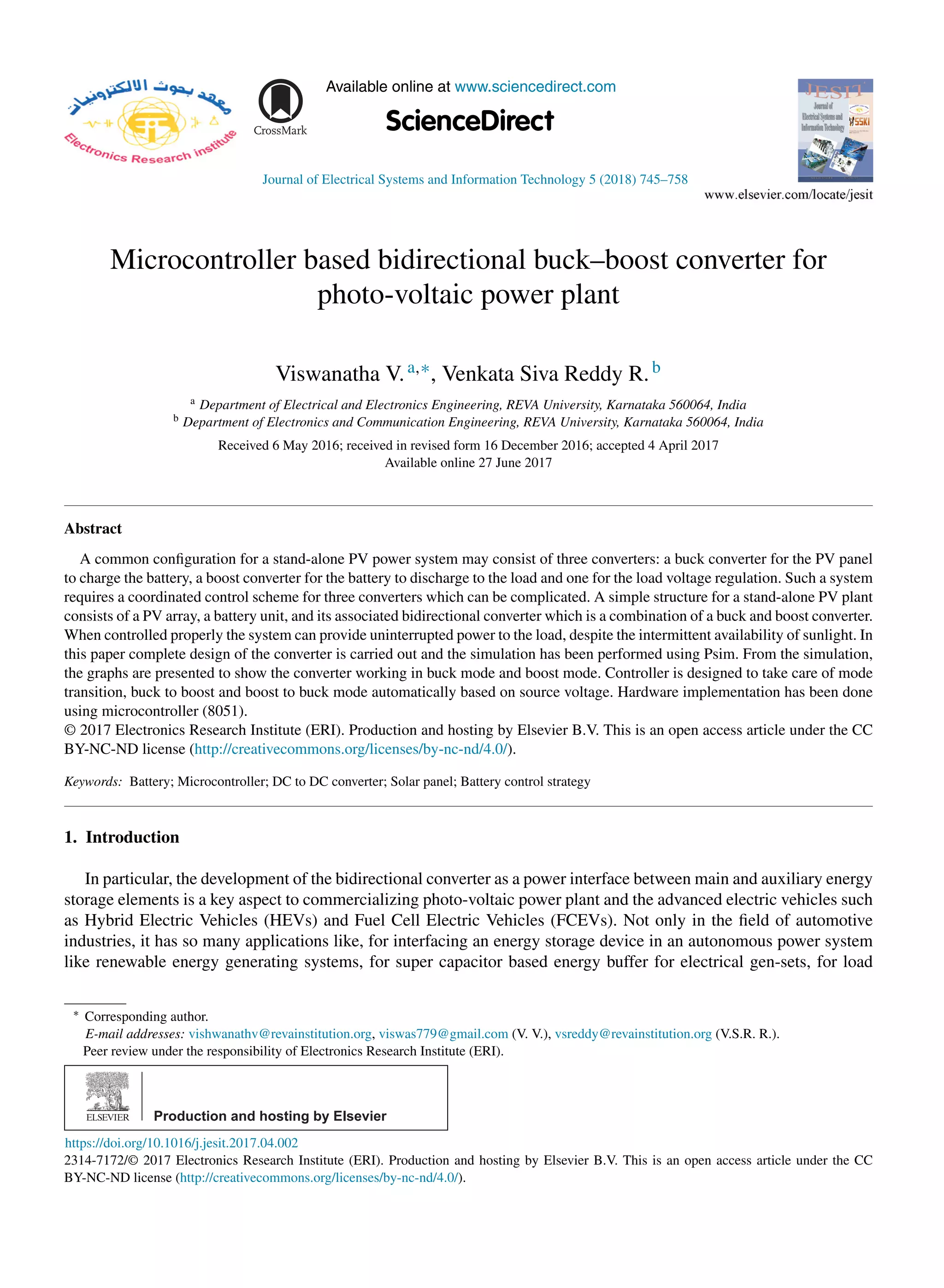 Microcontroller Based Bidirectional Buck Boost Converter For Photo Voltaic Power Plant Pdf