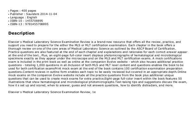 Elsevier s Medical Laboratory Science Examination Review, 1e