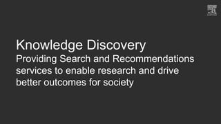 Elsevier: Empowering Knowledge Discovery in Research with Graphs | PPTX