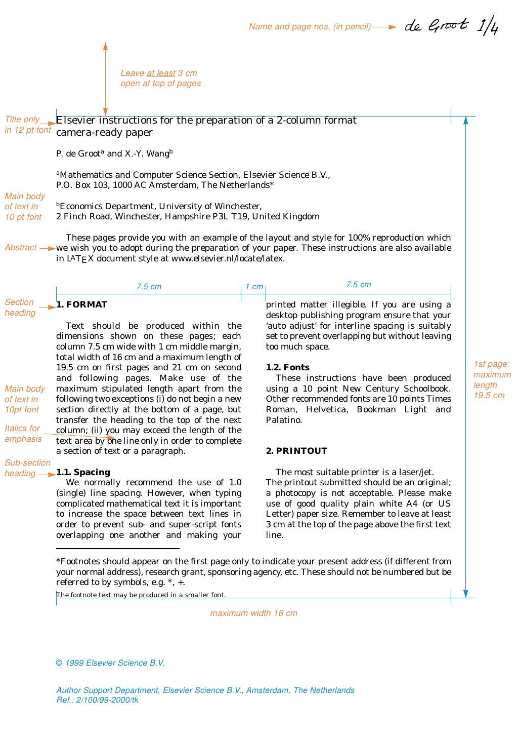 Elsevier paper format