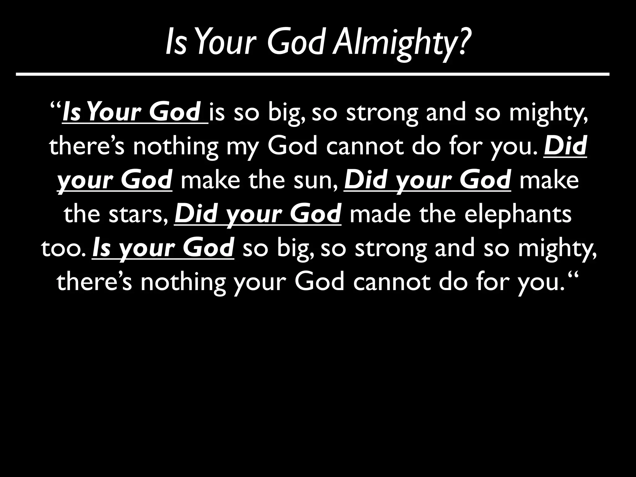 El Shaddai - God Almight | PPTX