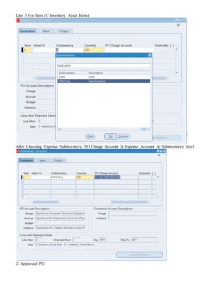 Elshayeb Expense Subinventory And Items Scenario | DOCX