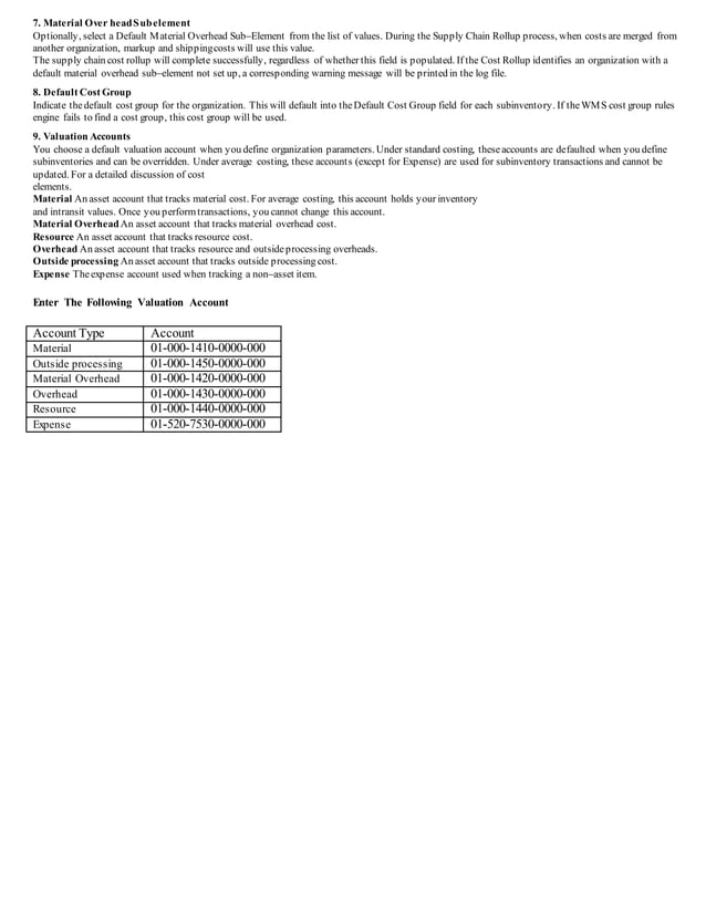 Oracle inventory R12 Setup Guide | DOCX | Logistics | Business