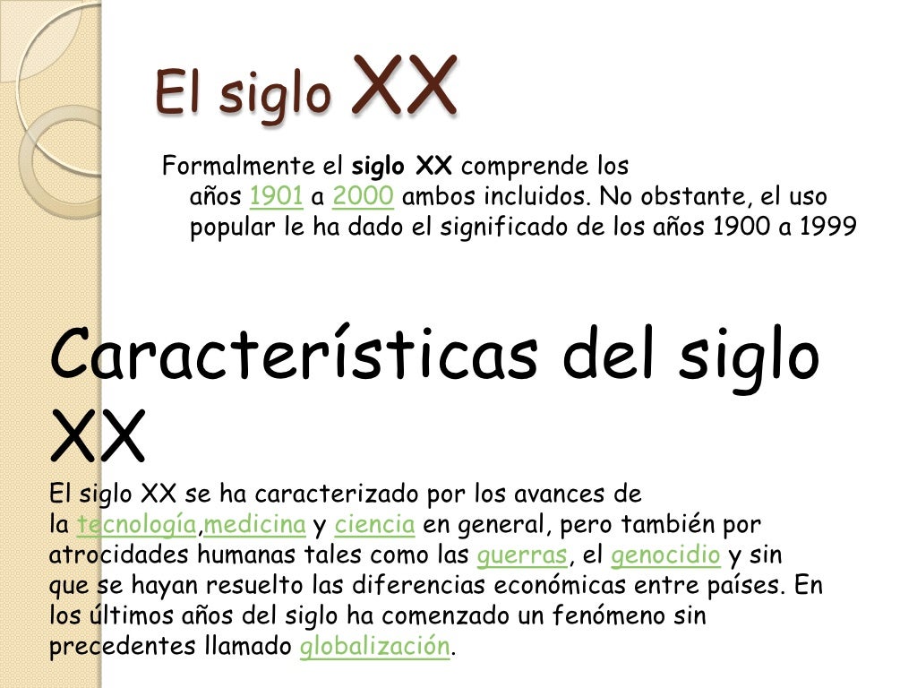 El siglo xx