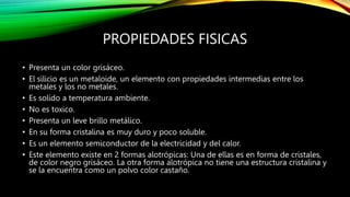 Materiales y la humanidad el silicio y sus propiedades | PPTX