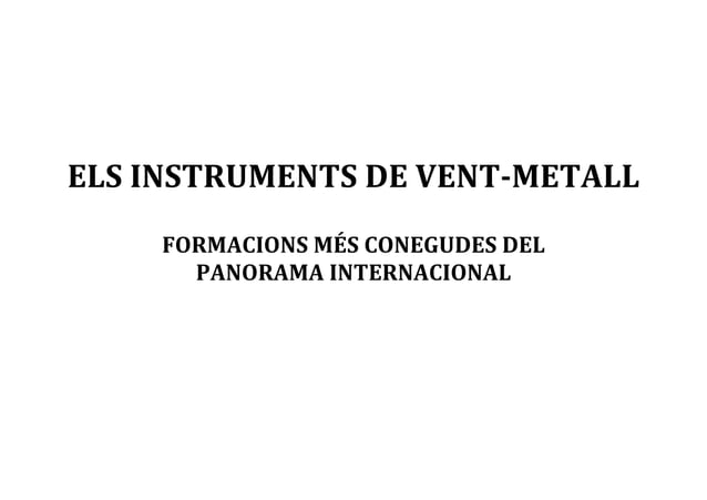 Els instruments de vent metall | PPT