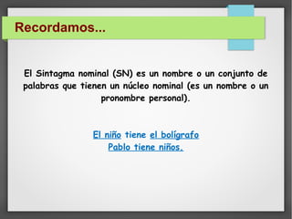 El sintagma nominal y el complemento del nombre | PDF | Science