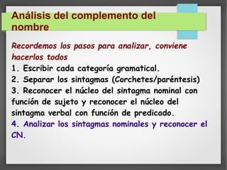 El sintagma nominal y el complemento del nombre | PDF | Science
