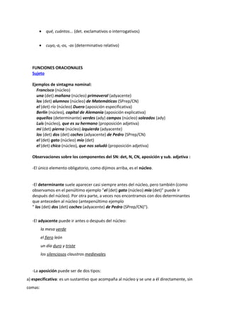 El sintagma nominal | DOC