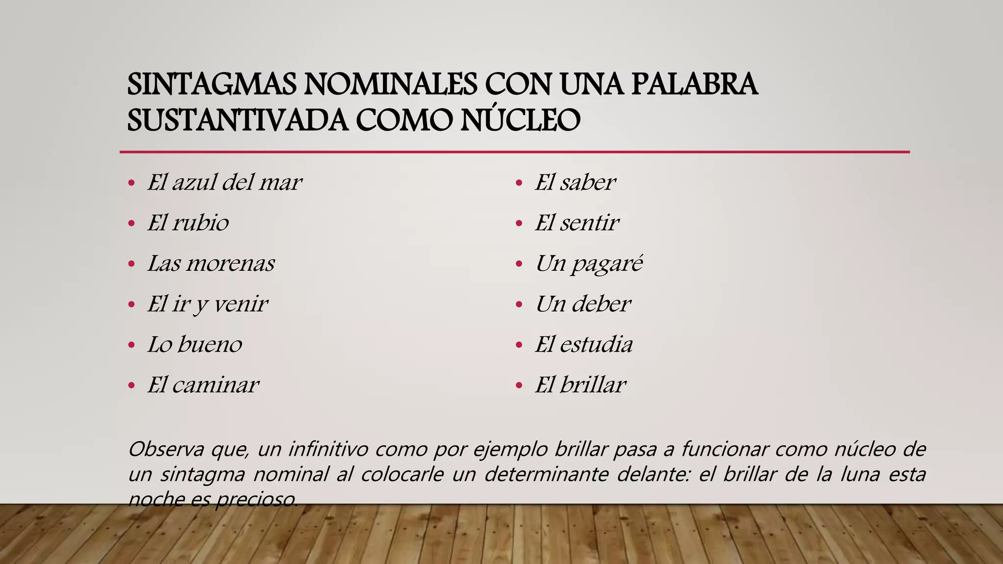 El sintagma nominal y verbal | PPT