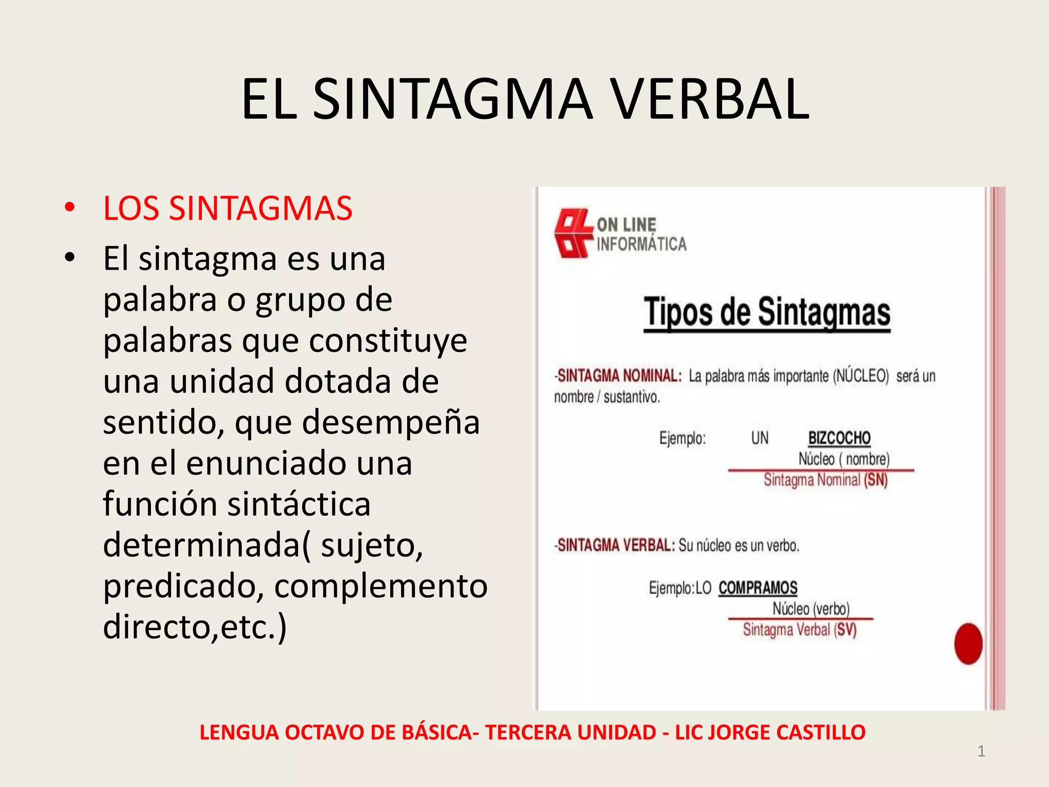 El sintagma verbal | PPT | Descarga Gratuita