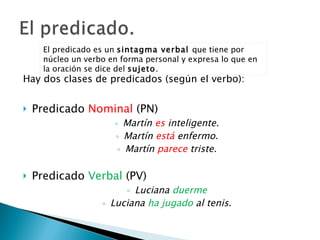 El sintagma verbal predicado | PPT
